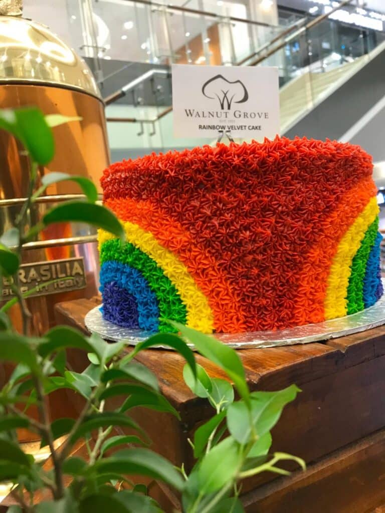 Rainbow Velvet Cake - Walnut Grove Sandton